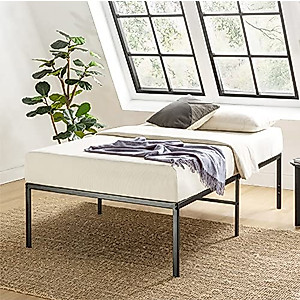 Best Price -Mattress 18 Inch Metal Platform Bed, Heavy Duty Steel Slats, No Box Spring Needed, Easy Assembly, Black, Twin