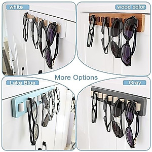 FINDAMAZE Sunglasses Organizer Wall Mounted Wood Sunglass Holder for Home Glasses Holder/Sunglasses Rack ,Home Decor (White-1pcs-long)