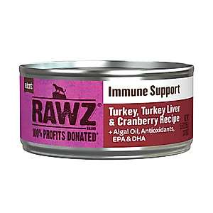 Rawz Natural Premium Pate Canned Food for Cats +ALGAL OIL, ANTIOXIDANTS AND EPA & DHA for Immune Support -12 Pack Cans Variety Flavor Bundle Pack -3 Flavors - with Hotspot Pets Can Lid - (5.5 oz Cans)