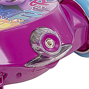 Huffy 6V My Little Pony Toddler Scooter For Kids Ages 2-4, Bubble Machine Scooter, 3 Wheel Balance Design, 2MPH Speed Button, Simple Wall Charger, Bubble Solution and Charger Included