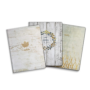 Southworth Premium Journal Set (3pk), 6.5”x 8.5”, Rustic Theme (3 Coordinating Designs), Premium 24lb/89 gsm Paper, Large Flex Journals, 32 Ruled Sheets/64 Pages Per Journal (91920)