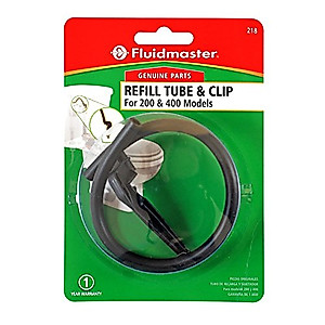 Fluidmaster 218 Toilet Refill Tube and Clip Replacement, For 100,200,200A, 400A and Most Other Valves , Black