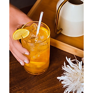 LUXU Drinking Glasses 19 oz, Thin Highball Glasses Set of 6,Clear Tall Glass Cups For Water, Juice, Beer, Drinks, and Cocktails and Mixed Drinks