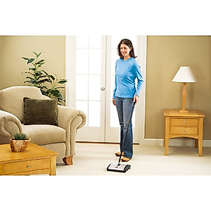 Bissell Natural Sweep Carpet and Floor Sweeper with Dual Rotating System and 2 Corner Edge Brushes, 92N0A, Silver