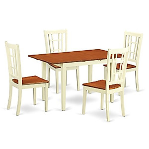 East West Furniture NONI5-WHI-W Dining Set, 5-Piece