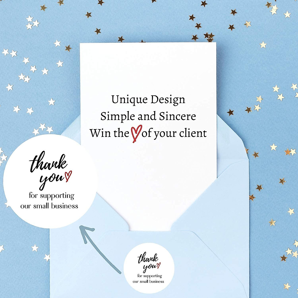 Mobiusea Party Thank You Stickers Roll | Thank You for Supporting Our Small Business |1.5 inch | Waterproof | 500 Labels for Packaging, Mailer Seal Stickers | Black and White Design