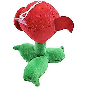 CNRPLAT PVZ Peashooter Plush PVZ Game Red Cute Stuffed Animals Figure Toy for Birthday, Hallowen Zombies Valentinas, Christmas, Super Gift Toy for Boys, Girls (9'' Red Peashooter Plush)