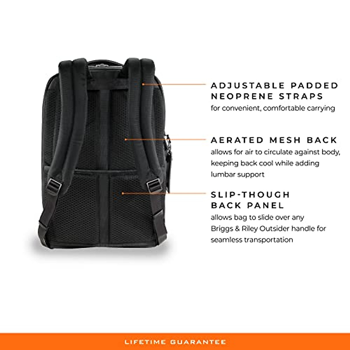 Briggs & Riley @ Work Medium Slim Backpack, Black, Large