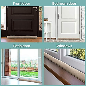 Home Intuition 3-Feet Draft Stopper Cloth Seal Weather Stop, Beige