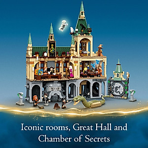 LEGO Harry Potter Hogwarts Chamber of Secrets, 20th Anniversary Castle Model with Collectible Golden Voldemort Minifigure and Glow-in-The-Dark Nearly Headless Nick, Harry Potter Birthday Gift, 76389