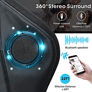 Gaming Chair with Bluetooth Speakers RGB LED Lights, Music Video Game Chair, Ergonomic PU Leather Comfortable Computer Chair, Adjustable Reclining Racing Office Swivel Chair for Adult Teens (Gray)