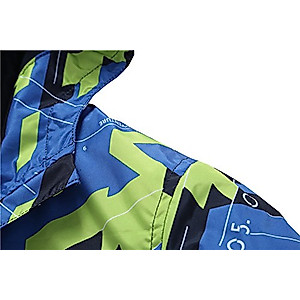 M2C Boys Geometric Fleece Lined Waterproof Jacket with Hood 4T Blue