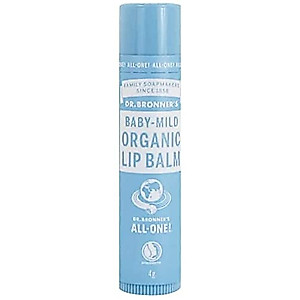 Dr. Bronner's Magic Soaps Organic Naked Unflavored Lip Balm, 0.15 Ounce