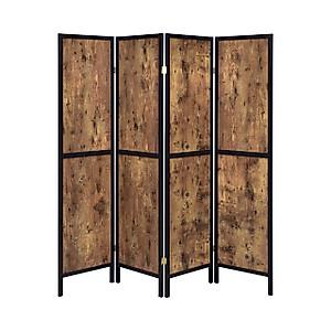Coaster Furniture Folding Screen Antique Nutmeg and Black 4-Panel 961413