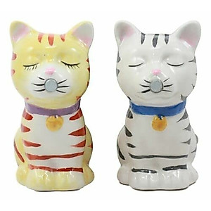 "Home Décor Accents" Kissing Orange And Gray Striped Tabby Cats Salt And Pepper Shakers Set - Home Accents 33-kl1-500