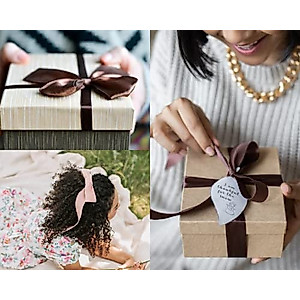 LEEQE Double Face Brown Satin Ribbon 1-1/2 inch X50 Yards Polyester Brown Ribbon for Gift Wrapping Very Suitable for Weddings Party Invitation Decorations and More