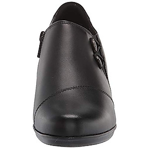 Clarks womens Emslie Warren Slip On Loafer, Black Leather, 7.5 Wide US