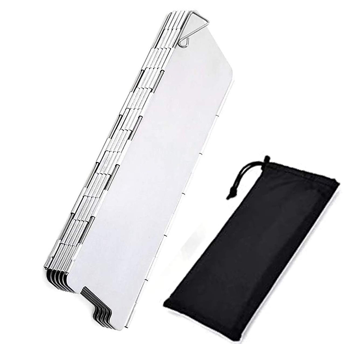 GCIYAEN Folding Stove Windscreen Outdoor Camping Stove Windshield with Carrying Bag (650 X 135mm 9 Plates)