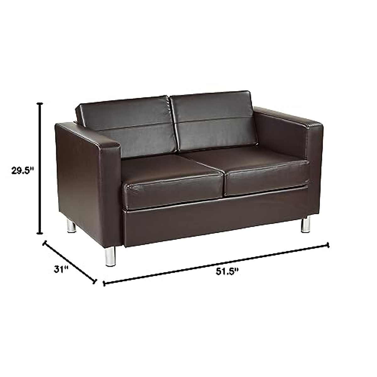 Work Smart/Ave Six Pacific Loveseat, Espresso