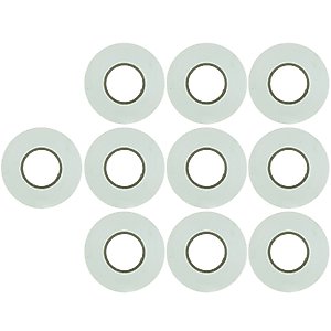 Sunlite 41325-SU 10-Pack PVC Electrical Tape, 60 Feet x 0.75 Inches, For Splicing, Protecting, and Insulating Wires, Abrasion Resistant, Flame Retardant, Weatherproof, UL Listed, White