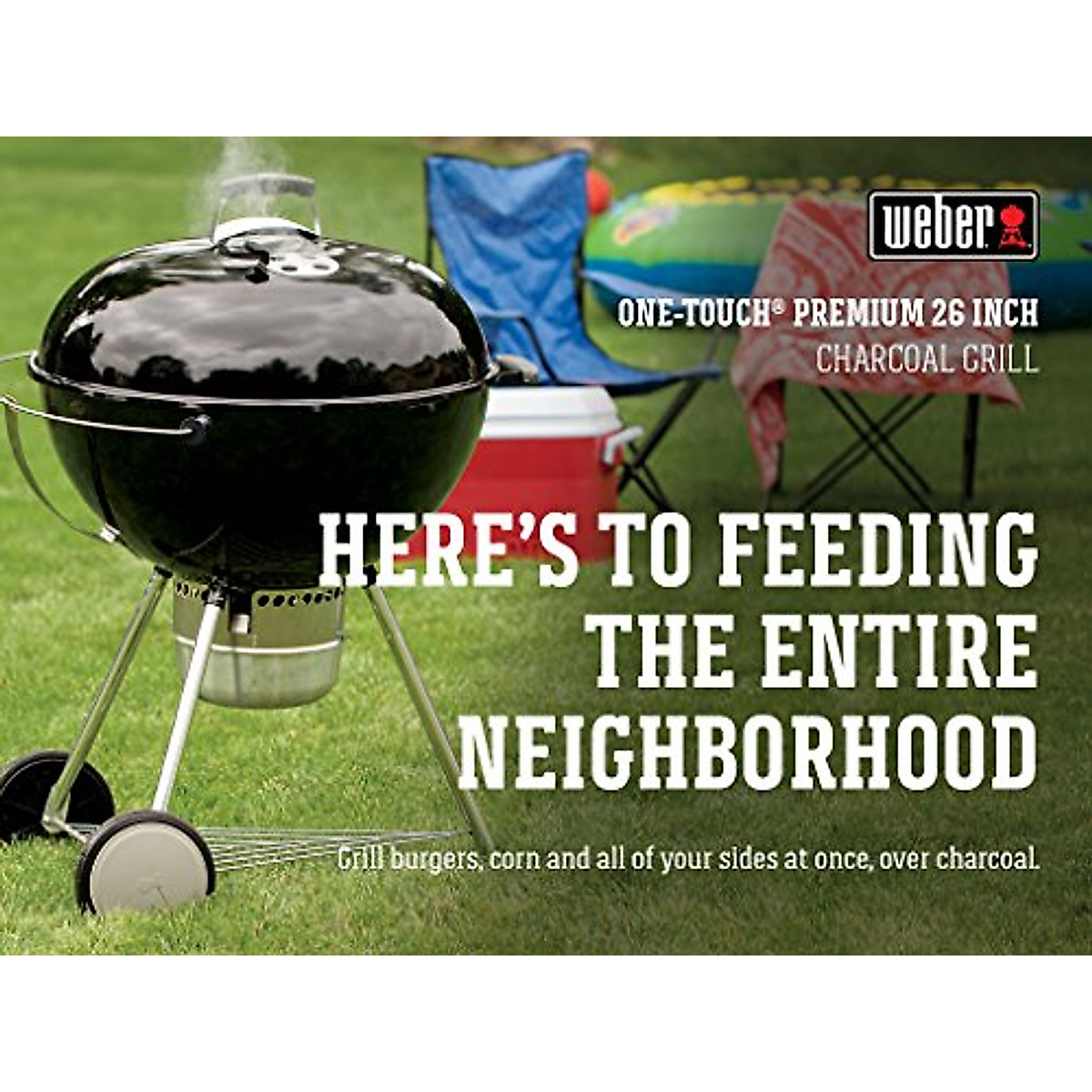 Weber Original Kettle Premium 26 Inch Charcoal Grill, Black