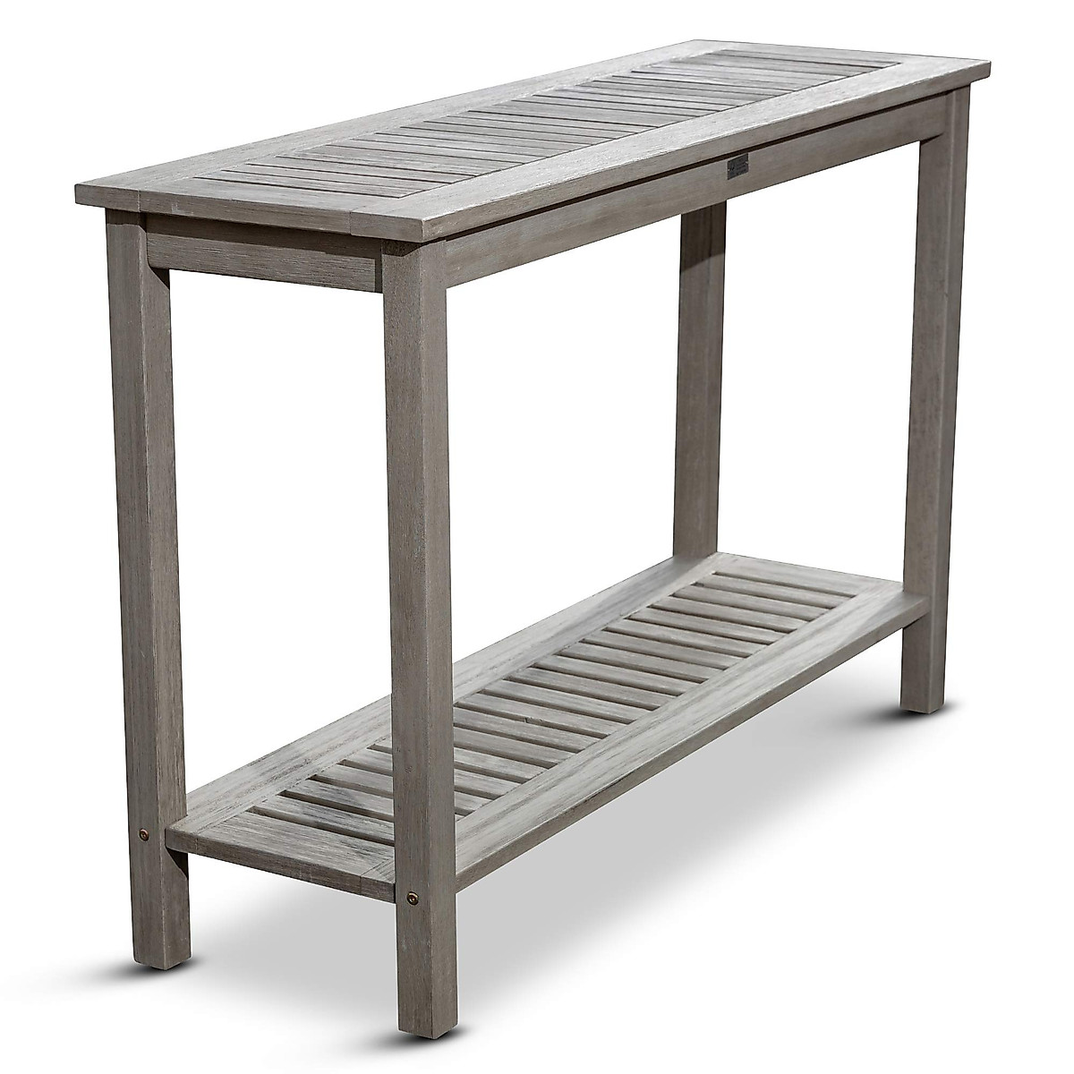 DTY Outdoor Living Longs Peak Eucalyptus Console Table, Driftwood Gray