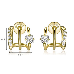 Obidos 14K Gold Plated Illusion Stud Earrings | Gold Hoop Earrings for Women
