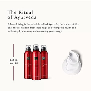 RITUALS Ayurveda Rebalancing Foaming Shower Gel - Fragrant Body Wash with Indian Rose & Sweet Almond Oil - 6.7 Fl Oz (3 Pack)