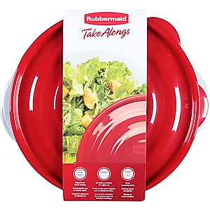 Rubbermaid TakeAlongs Serving Bowl Food Storage Containers, 15.7 Cup, Tint Chili, 2 Count
