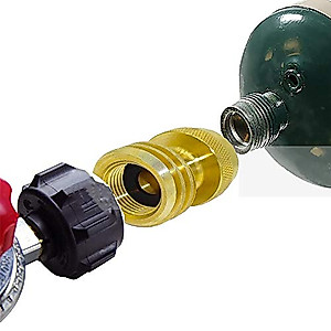 YOUHO 1lb Propane Tank Adapter for Disposable Throwaway Cylinder, 1lb to 20lb Adapter Designed for 20 or 30 Pound LP Gas Bottle or BBQ Grill Propane Tree