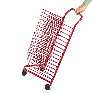 AIWFL Art Drying Rack for Classroom Paint Drying Rack Art 16 Shelves Metal Artwork Storage Display Rack Art Drying Rack with Wheels for Classroom Painting Crafts