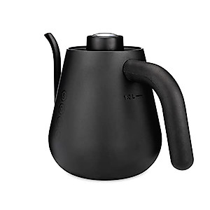 Soma Stainless Steel Gooseneck Coffee & Tea Kettle, Black, 1 Liter, Stovetop