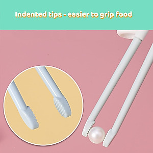 Training Chopsticks for Kids, Jawbush 3 Pairs Kids Learning Chopsticks, Cute with Dinosaur Head, Non-slippery Indented Tips and Adjustable Finger Holders, Easy to Use and Clean, Dishwasher Safe