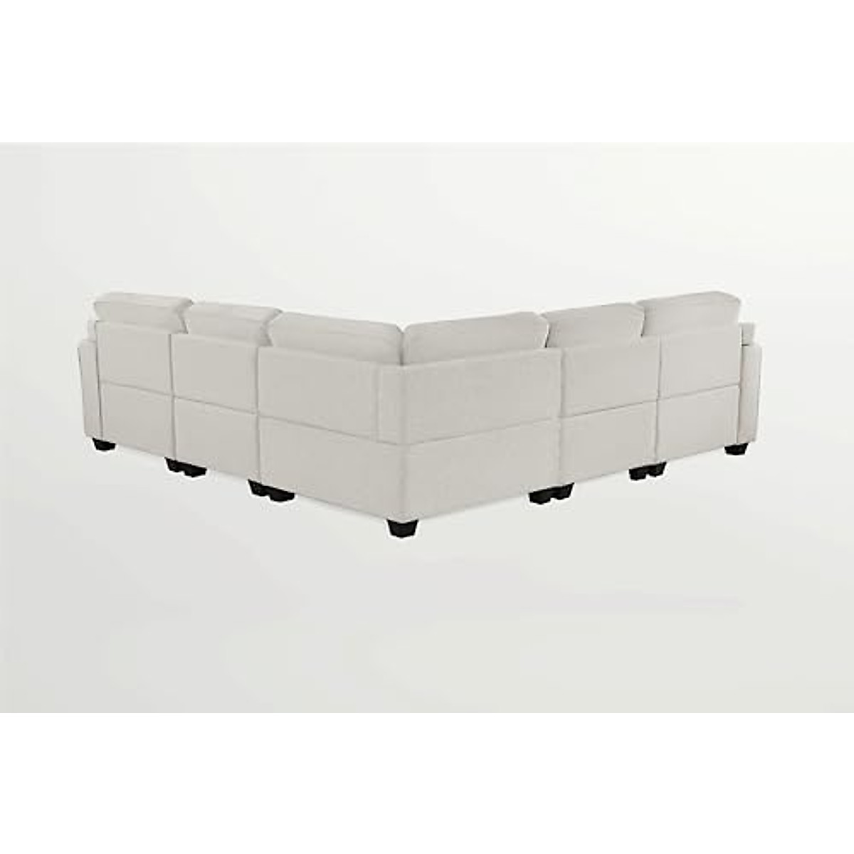 Legend Vansen 137'' Reversible Flexible Combination Modular Sofa Couche with Ottoman Sectional, Cream