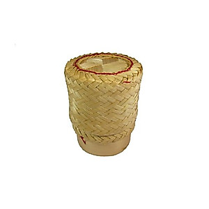 Thai Lao Sticky Rice Single Serving Bamboo Basket 3.5 Inch By Inspirepossible