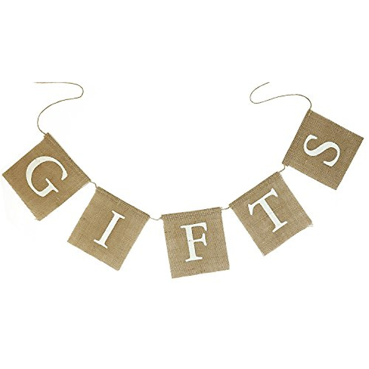 dealzEpic - Rustic Burlap Gifts Bunting Banner Sign for Baby Baptism/Baby Shower Party Decoration