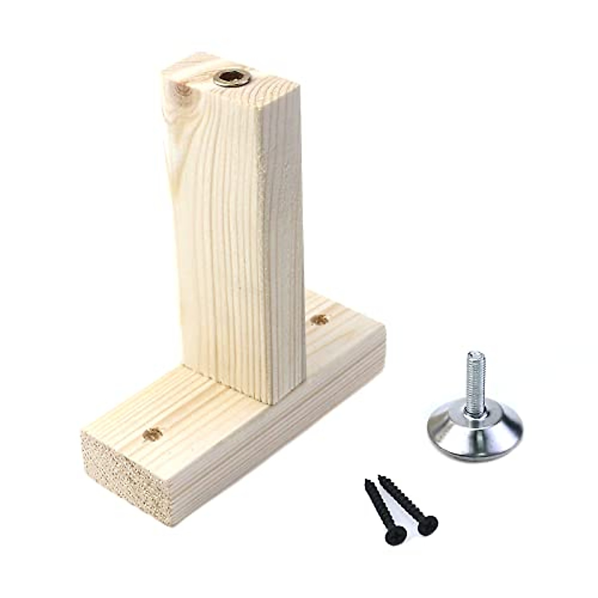 Curqia 4 Sets Bed Frame Center Support Wood Bed Support Legs Adjustable Bed Center Slat Support Leg with Adjustable Base, Height 6.7-7.5 Inch