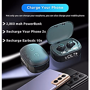 Wireless V5.1 PRO Earbuds Works for Google Chromebook/PixelBook Go/Pixel Slate IPX3 Bluetooth Touch Waterproof/Sweatproof/Noise Reduction with Mic (Black)