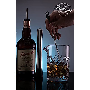 KITESSENSU Bar Cocktail Mixing Glass, Seamless Cocktail Pitcher for Stirred Cocktail with Weighted Bottom, Old Fashioned Bartender Accessory and Tool - 18oz 530ml