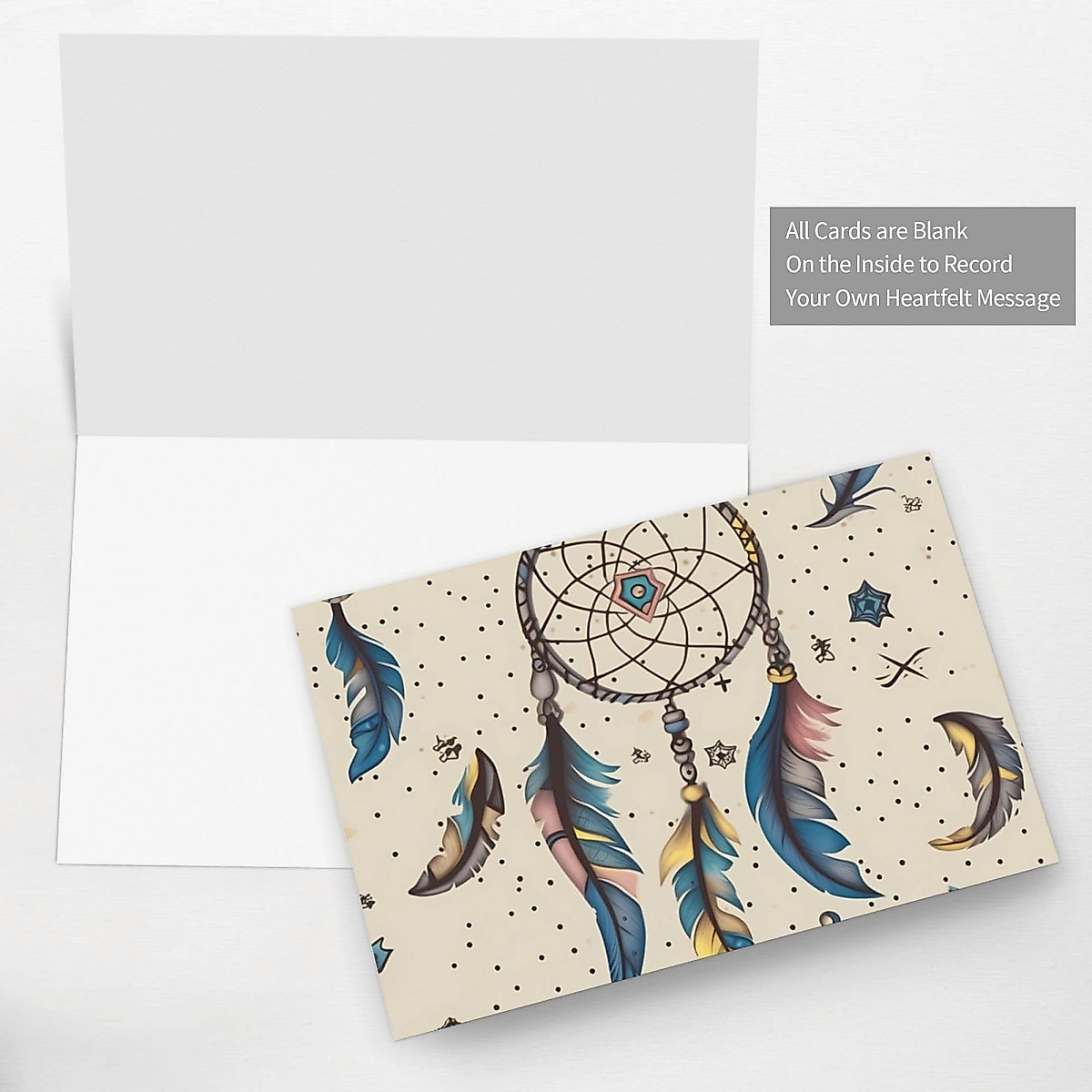 RLDOBOFE Birthday Cards With Envelopes Dream Catcher And Moon Wedding Cards Sympathy Cards Thinking Of You Cards Note Thank You Cards Blank Inside All Occasions Greeting Cards