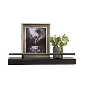 Melannco Floating Railing Shelf, 24-Inch, Black