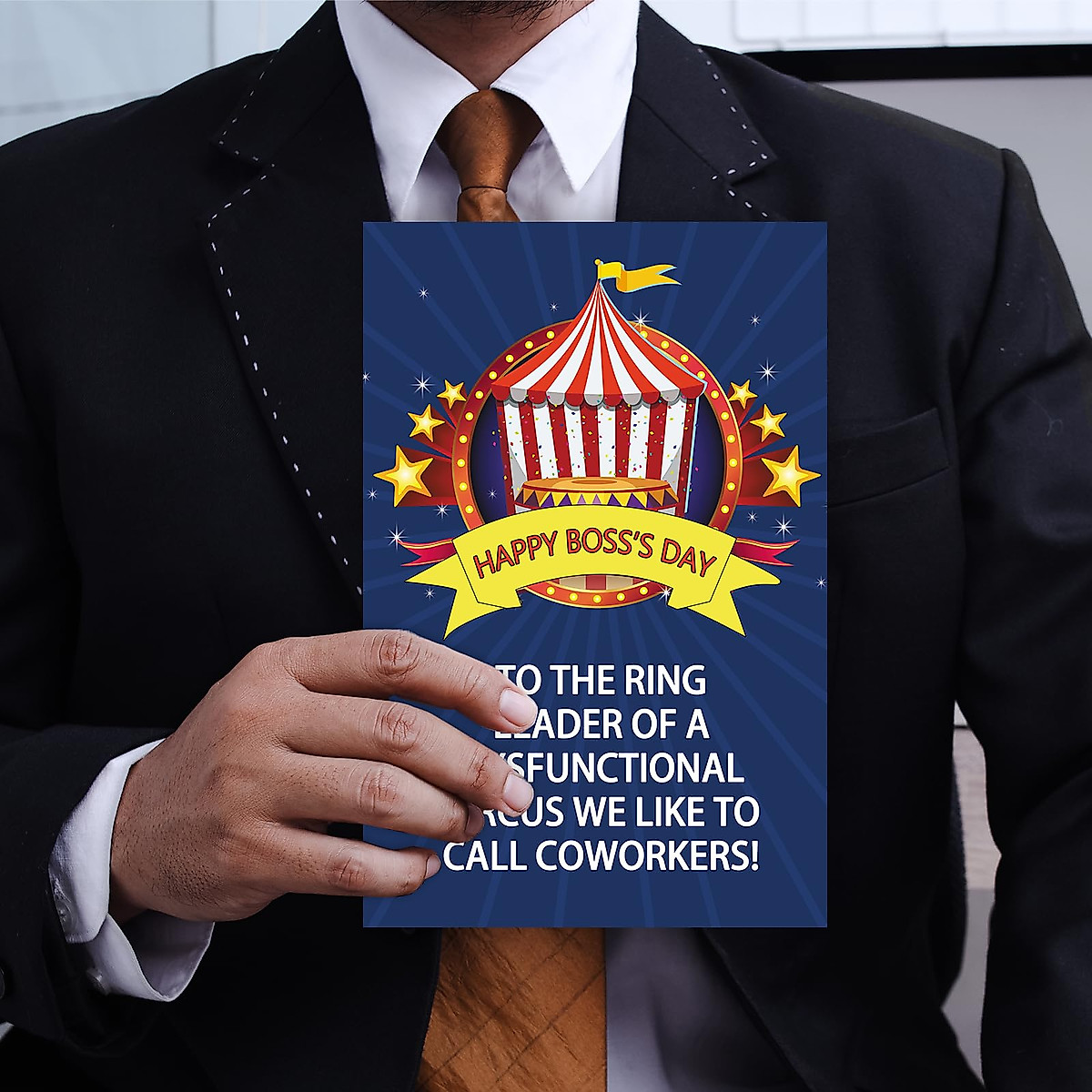 MQMRYeto Funny Boss's Day Card, Ring Leader of Dysfunctional Circus Card, Boss Appreciation Card, Boss Day Card Gifts for Men Women, Boss Birthday Card