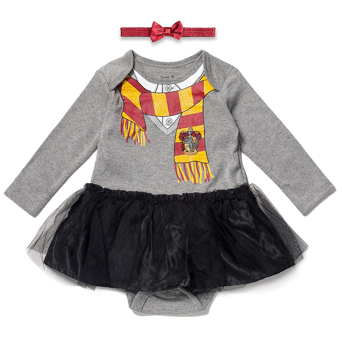 Warner Bros. Harry Potter Gryffindor Toddler Girls Tulle Costume Dress and Headband Gray/Red 2T