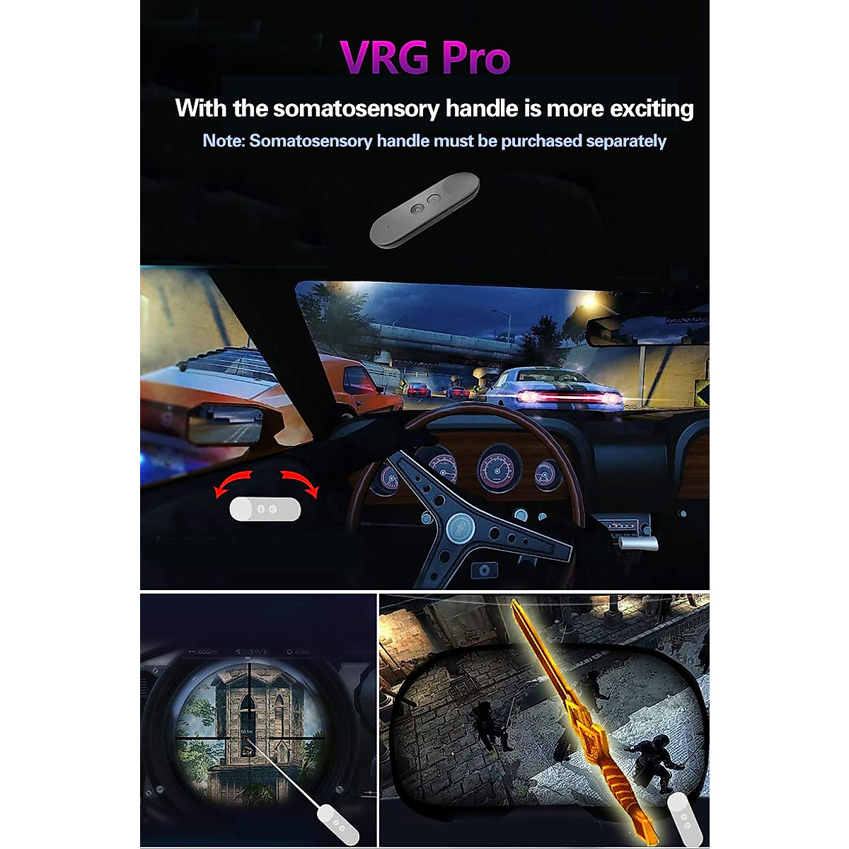 YOMENG VR glasses Virtual reality full-screen visual wide-angle VR glasses, VRG Pro 3D for smartphone devices from 5 to 7 inches