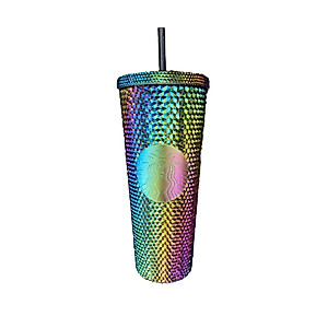 Satrbucks Limited Edition Studded Oil slick Rainbow Iridescent Tumbler Fall 2023 Venti 24 oz