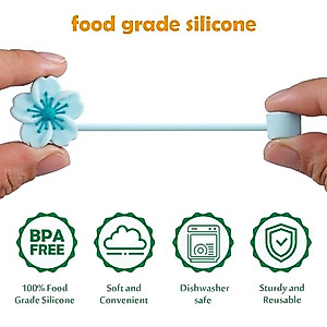 GLAMFIELDS Straw Covers Cap for Stanley Cup 30-40 oz,Straw Toppers for Stanley Tumblers with handle 10mm 0.4in Silicone Accessories Dust-Proof,Straw Protectors,Cherry Blossom 5 Pack