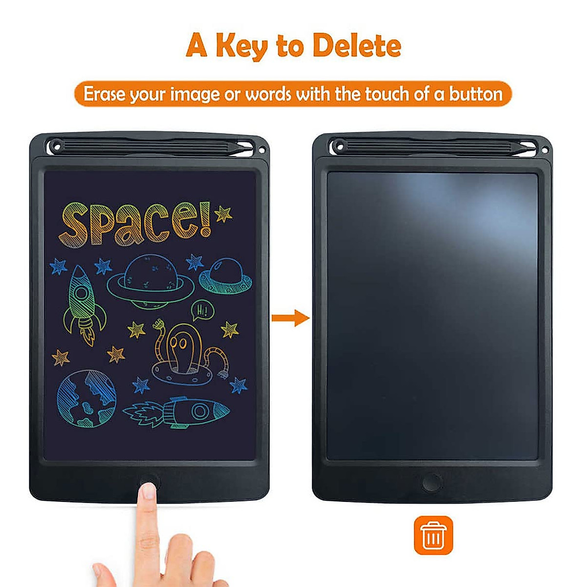 ScriMemo LCD Writing Tablet,10-Inch Drawing Tablets Kids Doodle Board Colorful Sketch Pad Reusable Magnetic Drawing Board Gifts for Kids and Adults at Home, School and Office (Black)