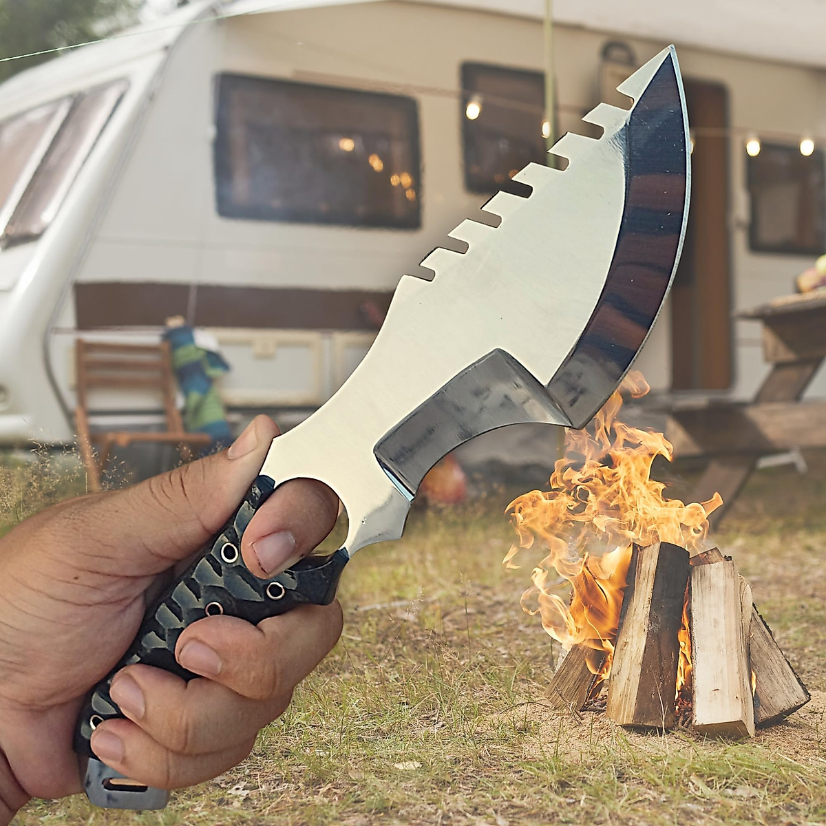 JNR Traders Handmade Tracker knife with sheath belt tracker knife Horizontal carry tracker knife full tang fixed blade Hunting knife edc tracker knife