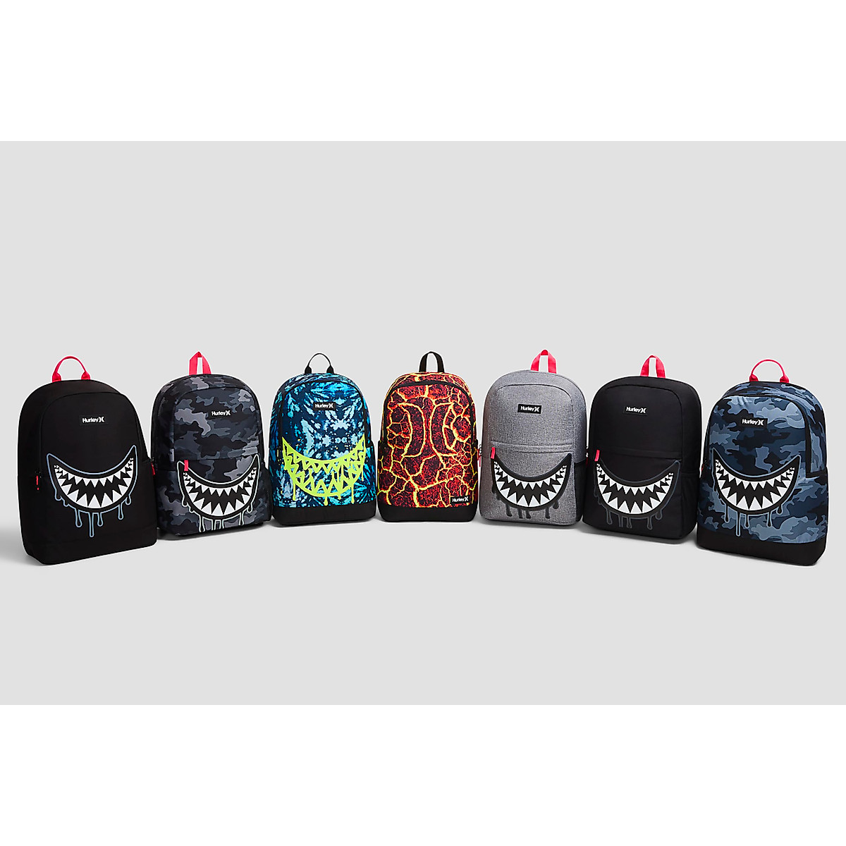 Hurley Unisex-Adults One and Only Backpack, Grey Camo Shark, Large