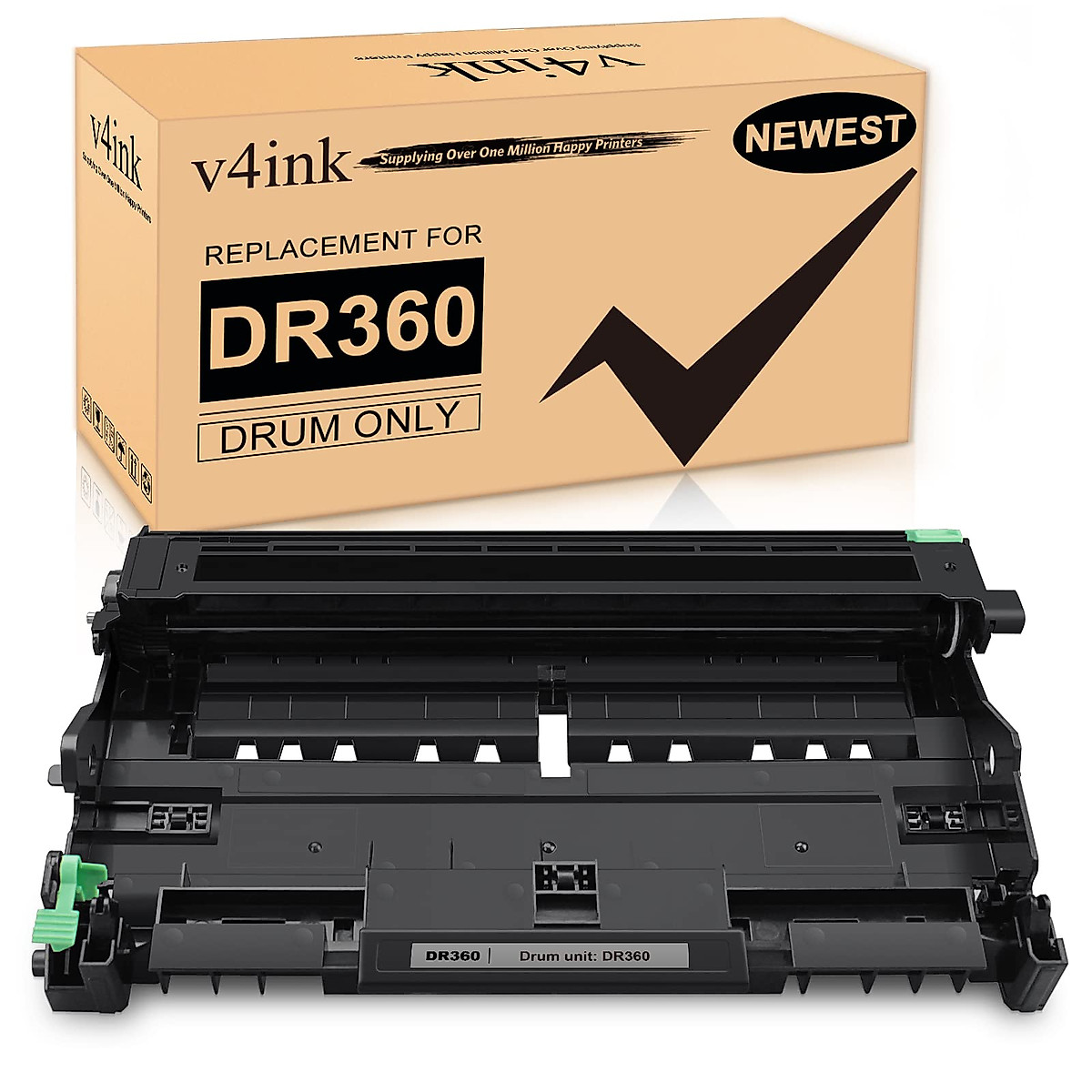 v4ink Compatible Drum Replacement for Brother DR360 Drum Unit Work with HL-2140 HL-2170W DCP-7030 DCP-7040 MFC-7340 MFC-7345N MFC-7440N MFC-7840W Prtiner, 1-Pack